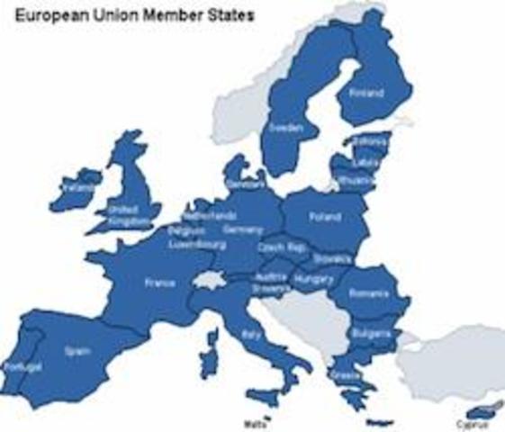 Storia dell'Unione Europea timeline | Timetoast timelines