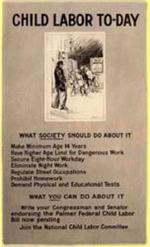 Laws and Acts of the Child Labor Reform timeline | Timetoast timelines