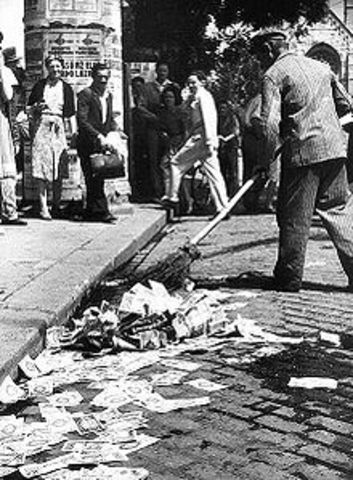 German Hyperinflation 1923 timeline | Timetoast timelines