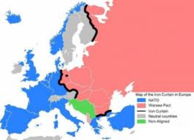 Countries Behind The Iron Curtain Iron Curtain Map | Mrbhistory