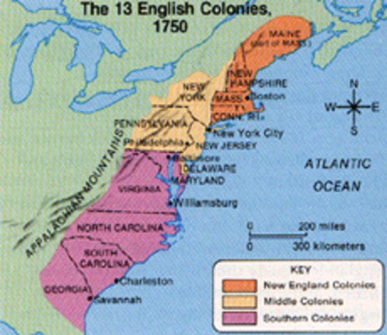 Mid Atlantic Colonies Map