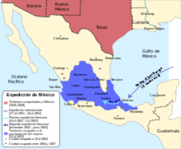 La Segunda Intervención Francesa En México Timeline Timetoast Timelines