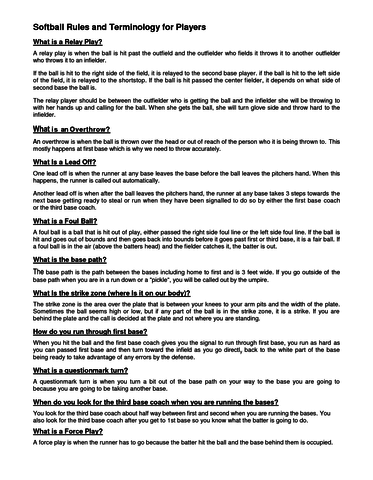 Softball timeline | Timetoast timelines