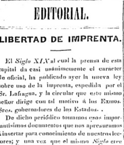 Historia del periodismo durante el Siglo XIX timeline | Timetoast timelines