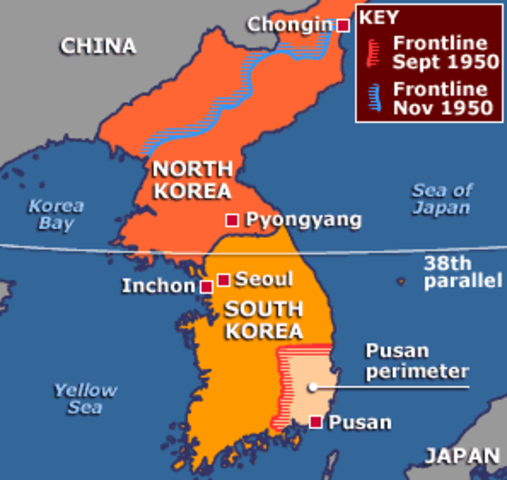 Korean War timeline | Timetoast timelines