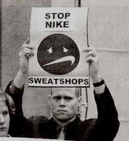 Nike's sweatshop scandal - Timeline | Timetoast timelines