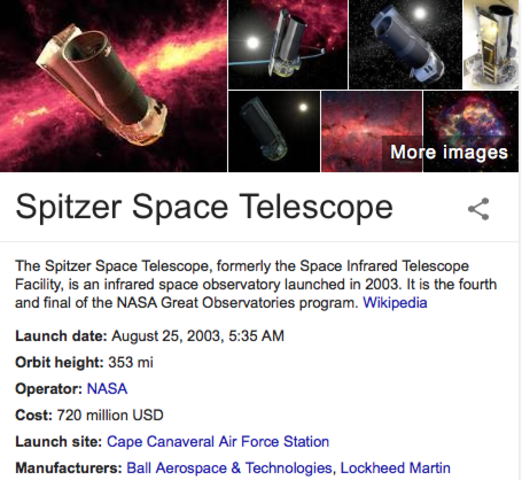 Spitzer Space Telescope timeline | Timetoast timelines