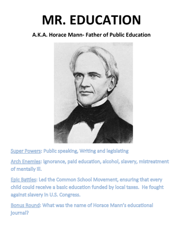 Horace Mann timeline | Timetoast timelines
