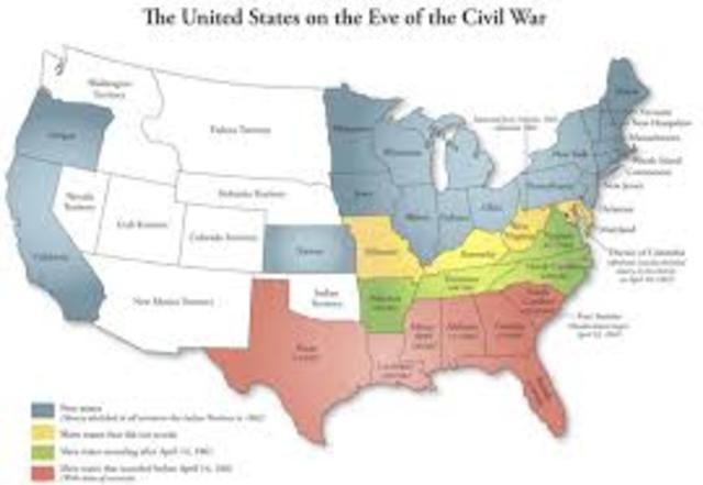 Steps to the Civil War timeline | Timetoast timelines