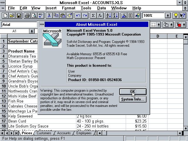 Excel versions timeline | Timetoast timelines