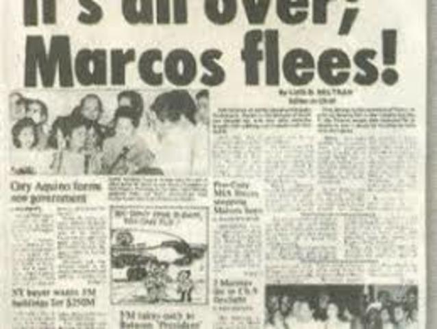 Ferdinand Marcos Flees The Philippines The President Of The