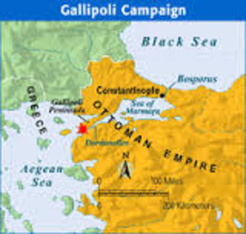The Gallipoli campaign, World War 1914-1916 timeline | Timetoast timelines