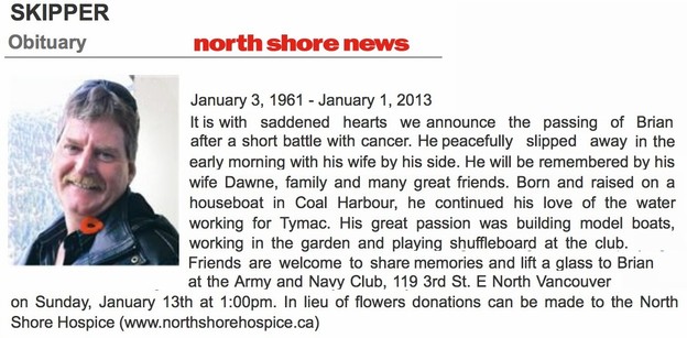 Brian Skipper (Deceased), Vancouver, BC British Columbia