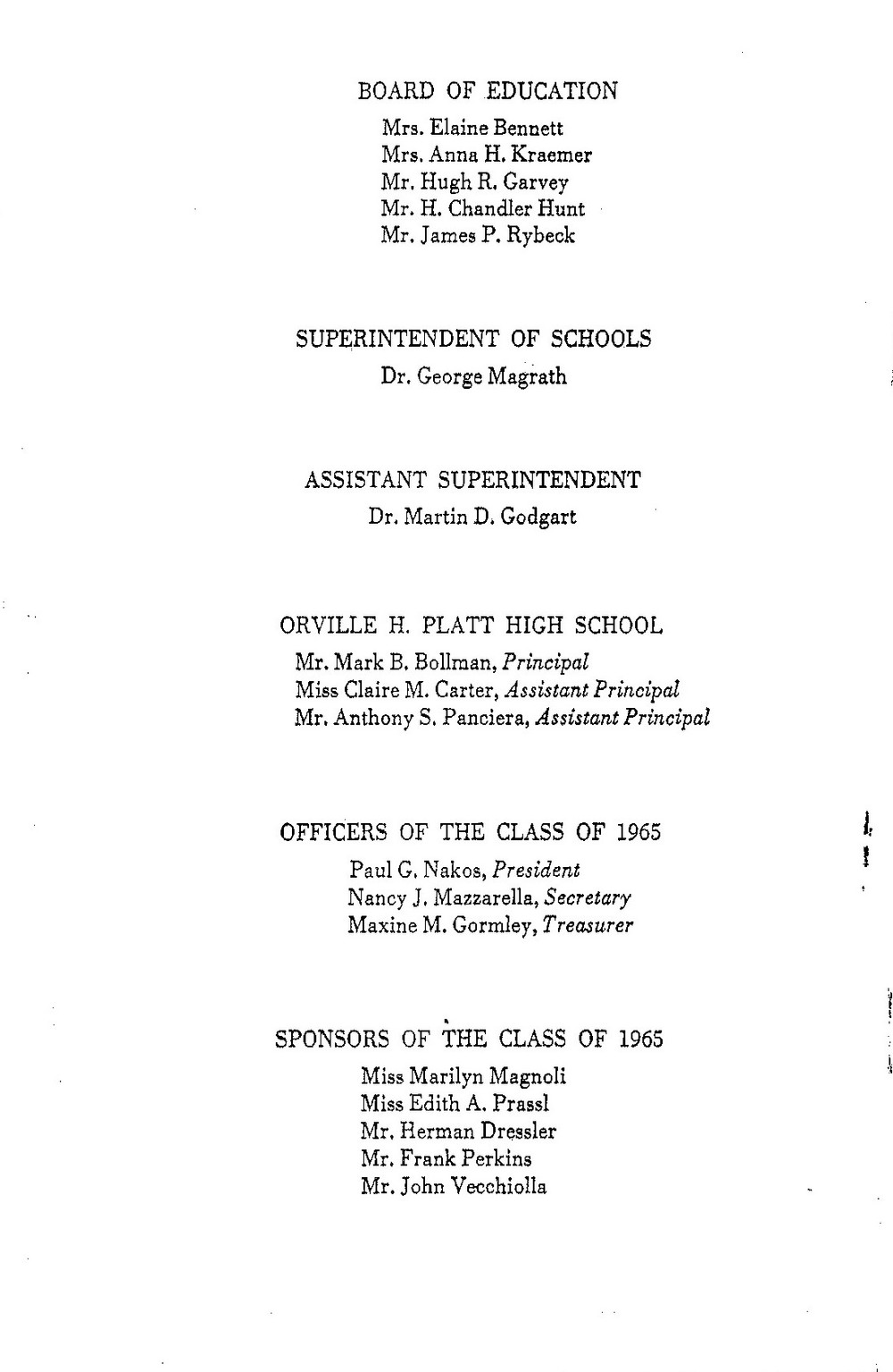 1965 Graduation Program