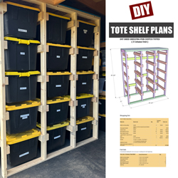 Costco Tote Shelf Plans for Garage or Shed