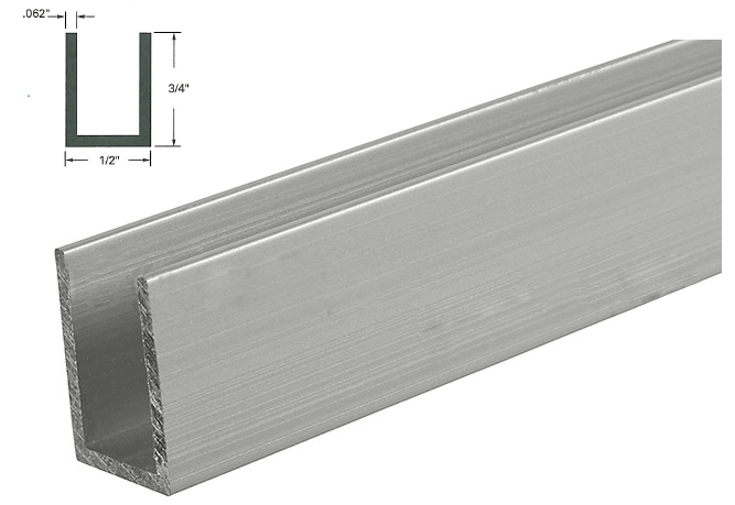 U-Channel 1/2" x 3/4" | U-Channel | Commercial Window & Door Hardware