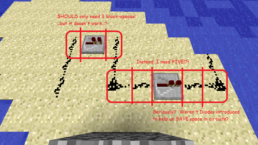 Aren't the new Redstone Diodes (repeaters) supposed to save space? : r ...