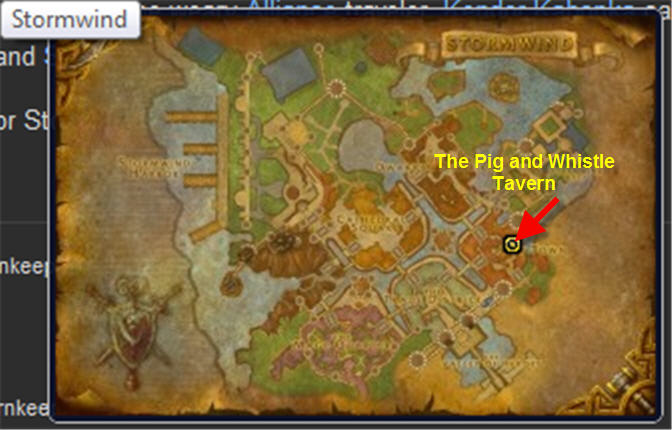 How do I find the Pig and Whistle in Stormwind?