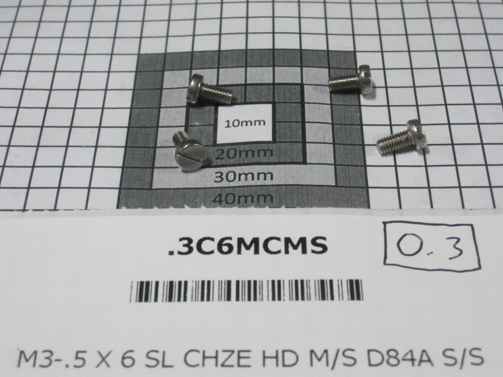 .3C6MCMS,M3-.5 X 6 SLOT CHEESE HD M/S D84A S/S,Specialty Bolt & Screw, Inc.