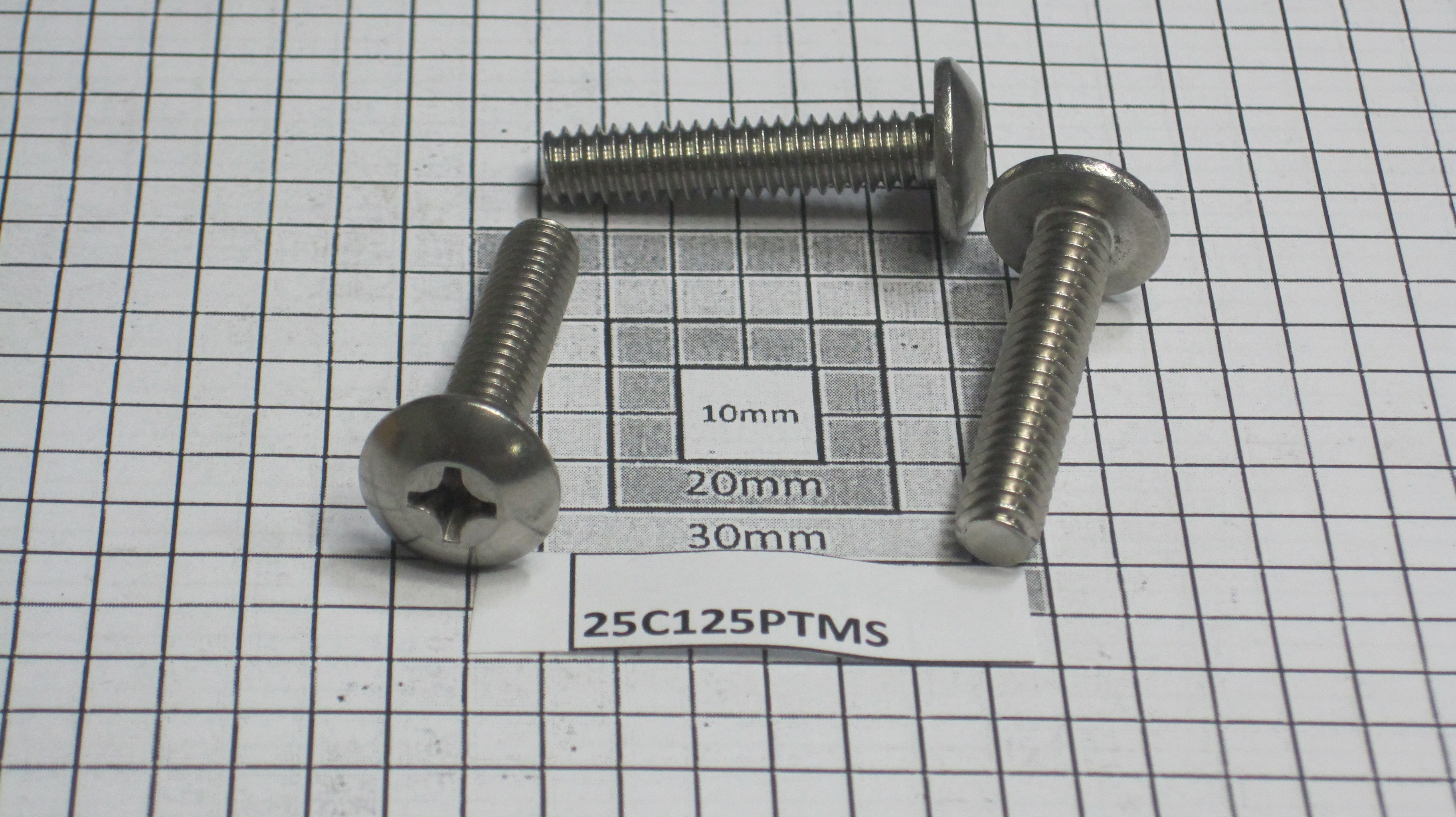 25C125PTMS,1/4-20 X 1 1/4 PHIL TRUSS HEAD M/S S/S,Specialty Bolt ...