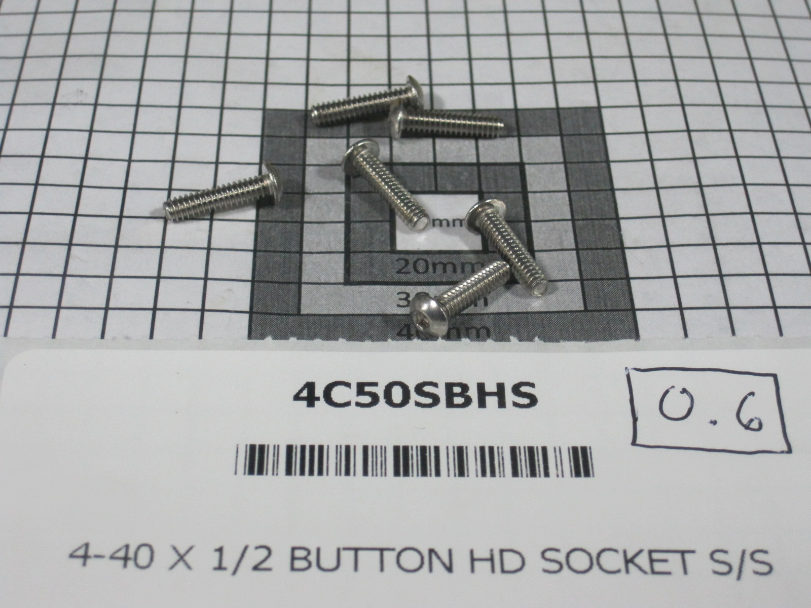 4C50SBHS,4-40 X 1/2 BUTTON HEAD SOCKET S/S,Specialty Bolt & Screw, Inc.