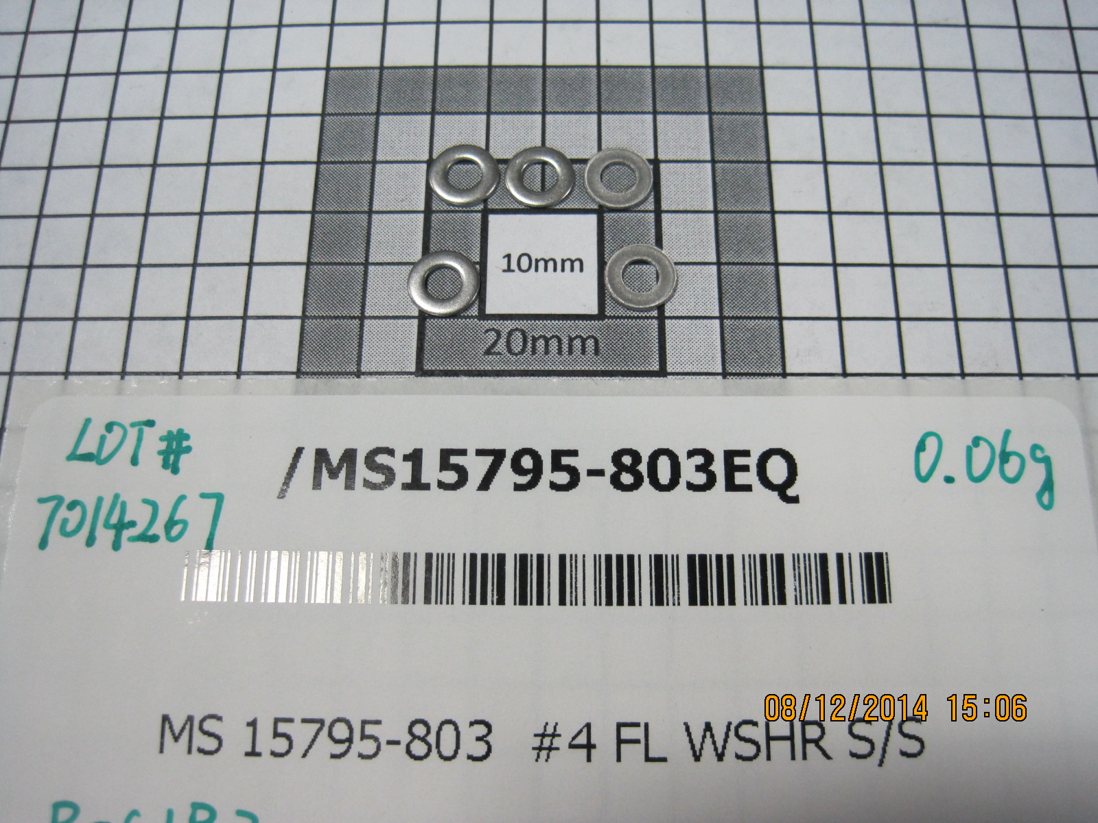 /MS15795-803EQ,#4 FLAT WASHER S/S,Specialty Bolt & Screw, Inc.