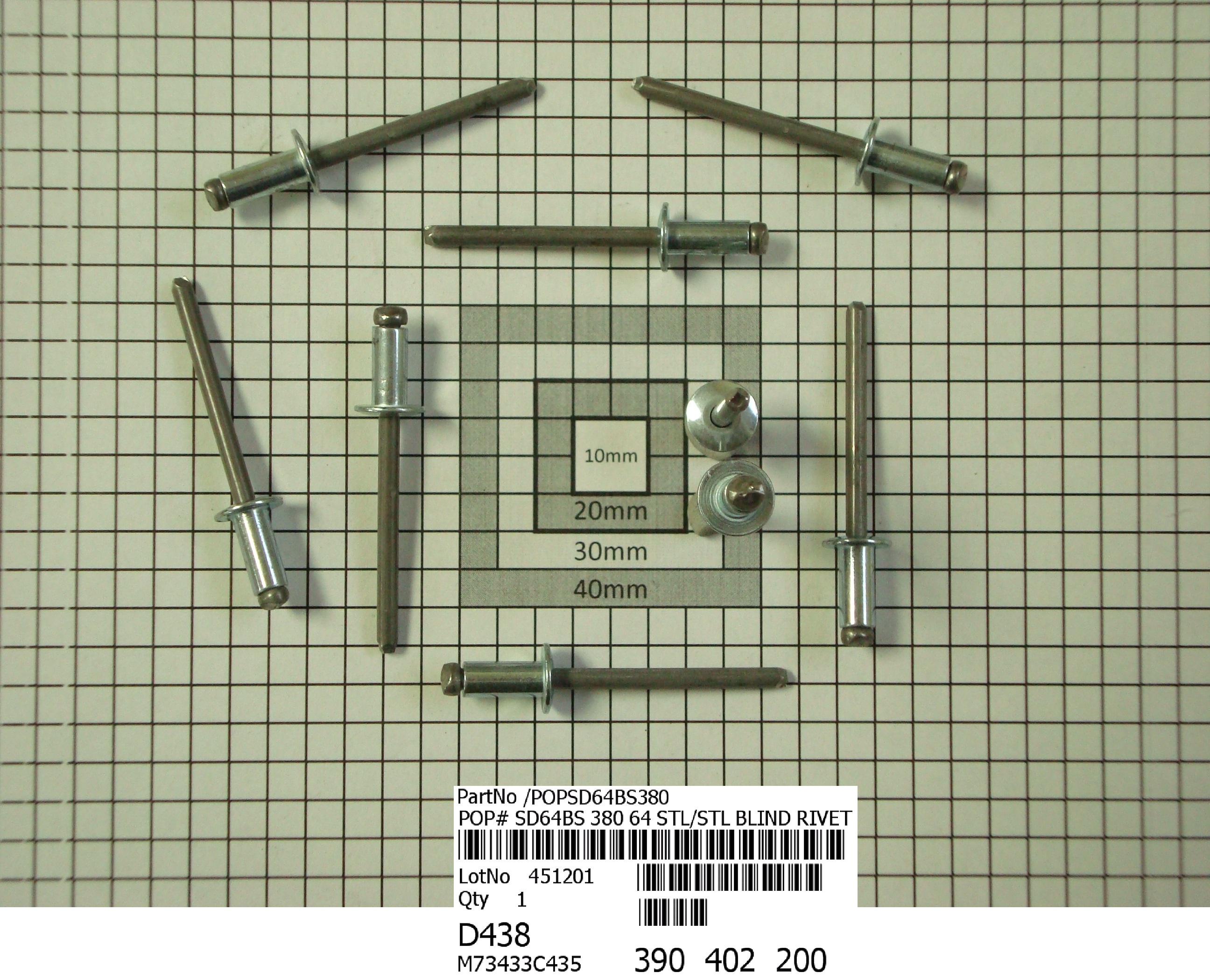 /POPSD64BS380,POP# SD64BS 380 64 STL/STL BLIND RIVET,Specialty Bolt ...