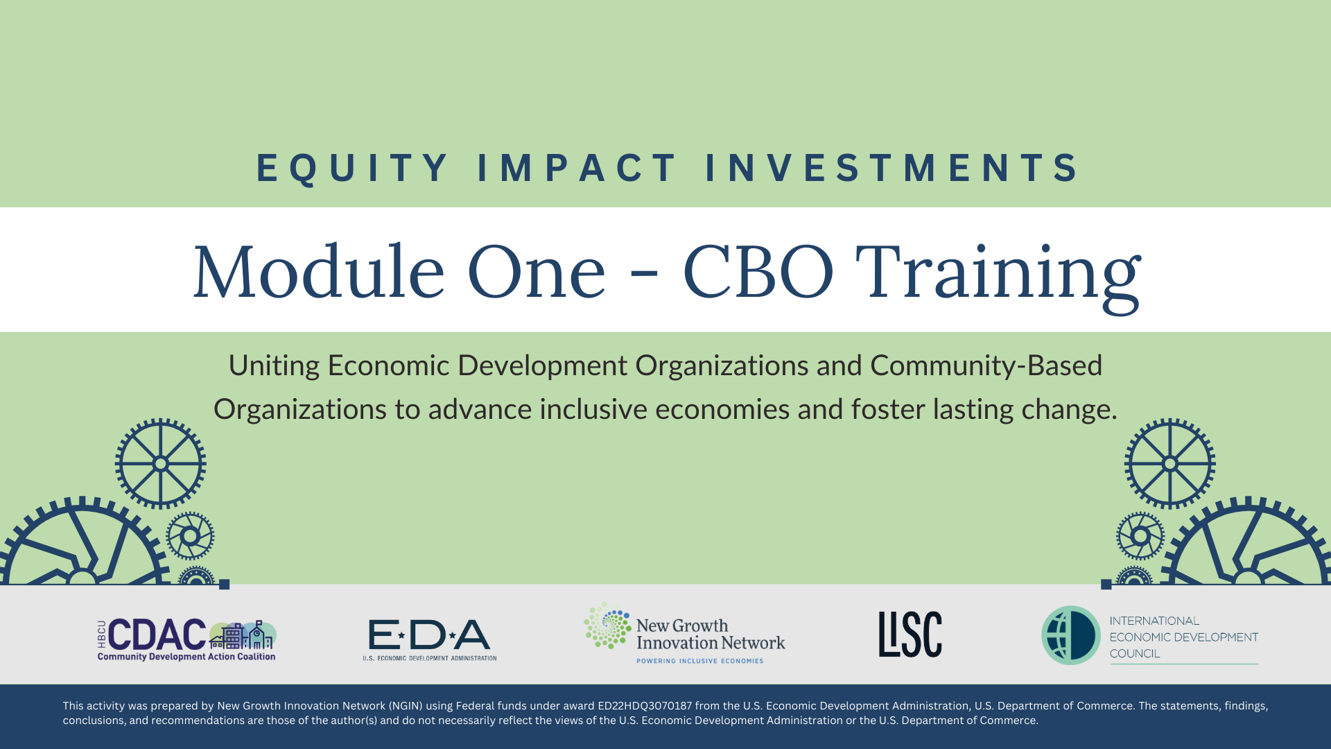 Module 1 | Recording | CBO Training