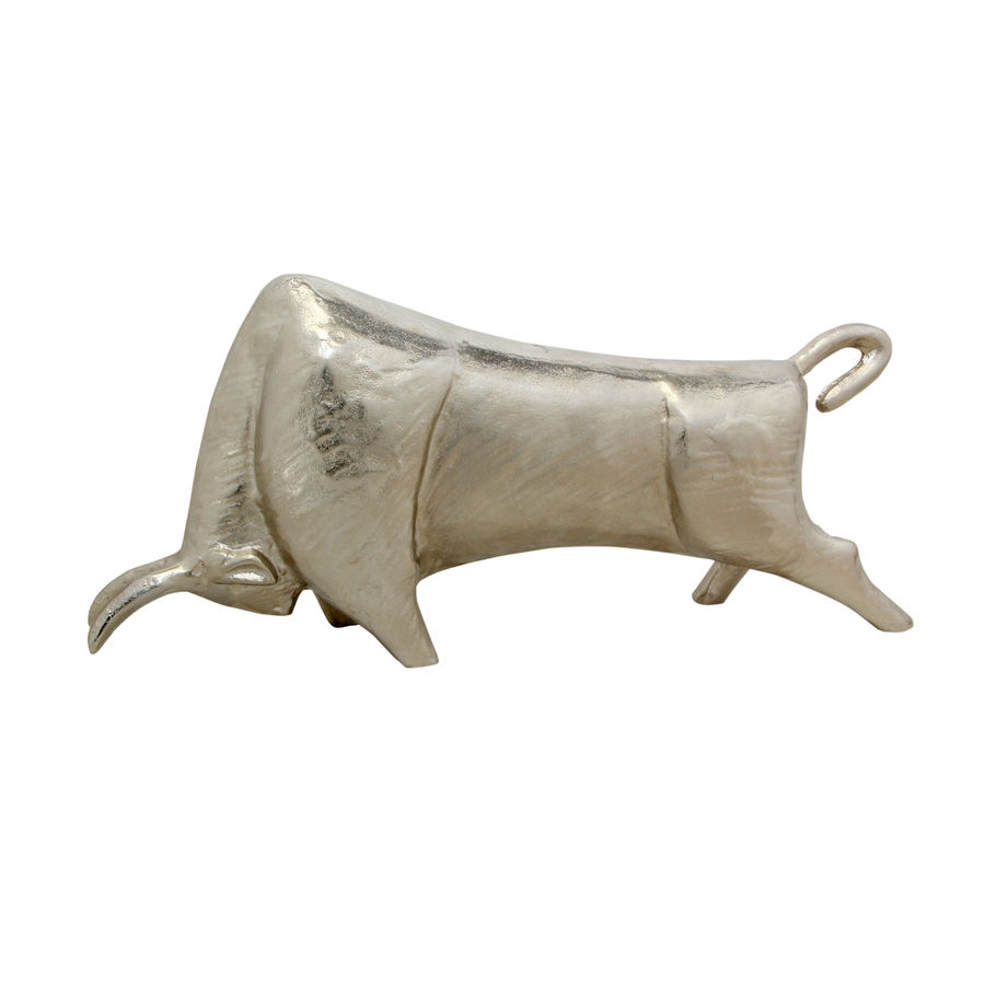 Silver Bull Sculpture - Scout & Nimble