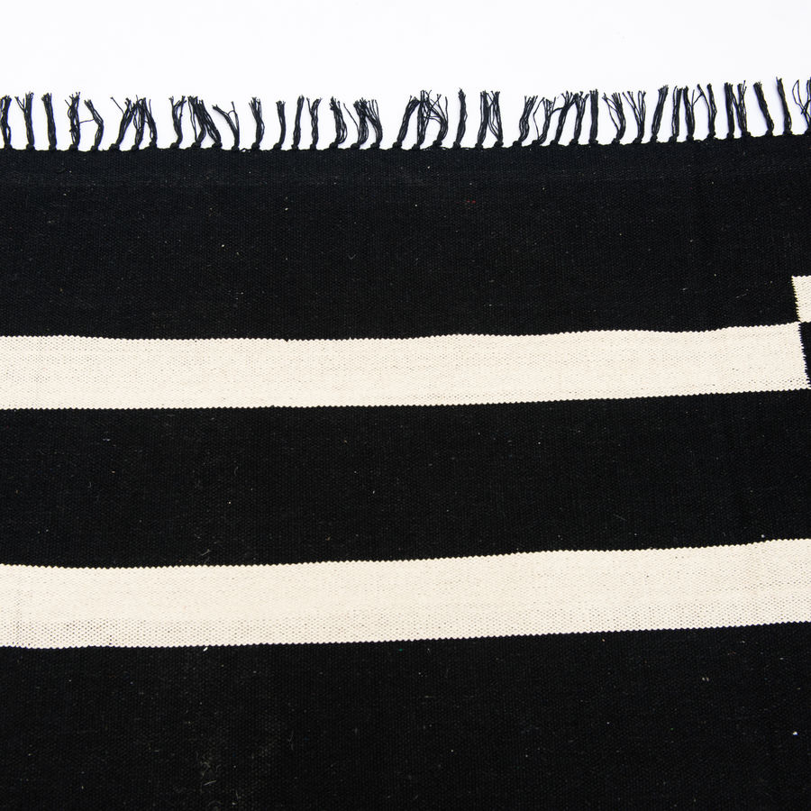 OFFSET BLACK STRIPE COTTON RUG - Scout & Nimble