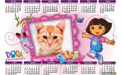 Moldura - Calendario 2014 Dora Aventureira