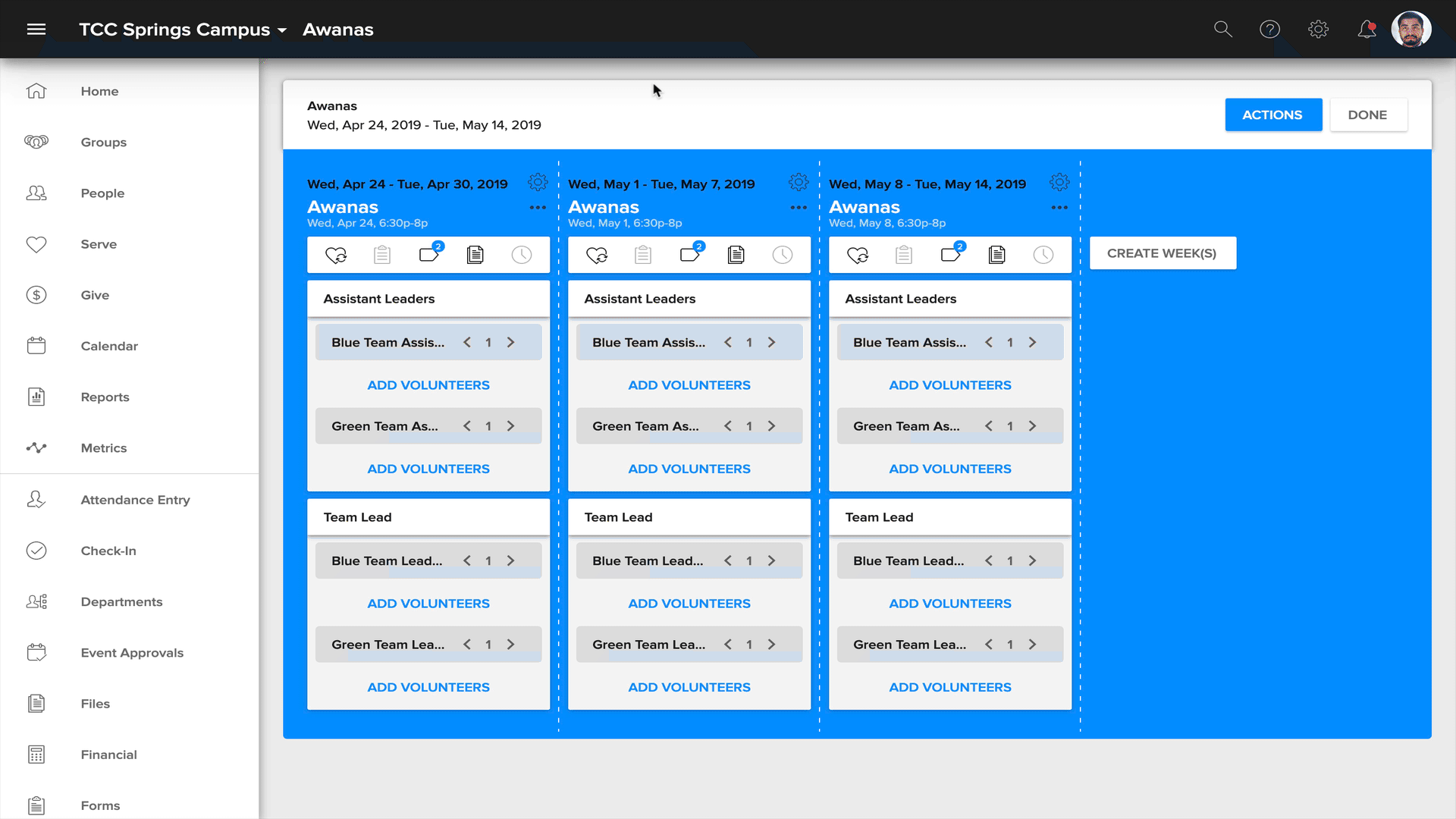 How to Open up a Schedule for Volunteers to Sign Up