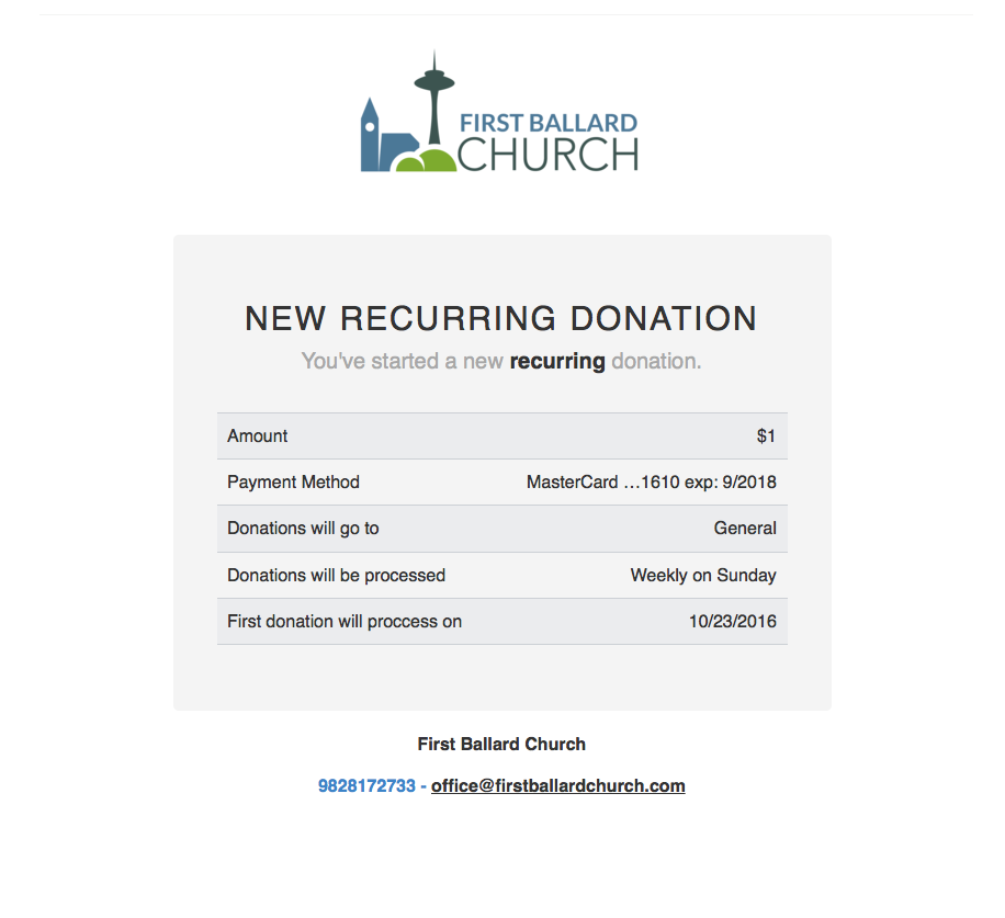 Recurring Donations – Giving