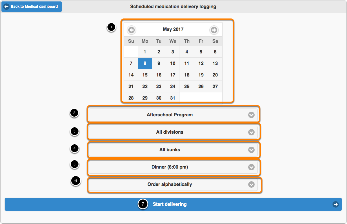 Scheduled Medication Delivery Log – CampSite Support