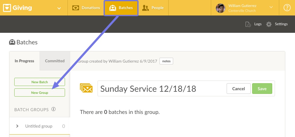 Batches – Planning Center Giving