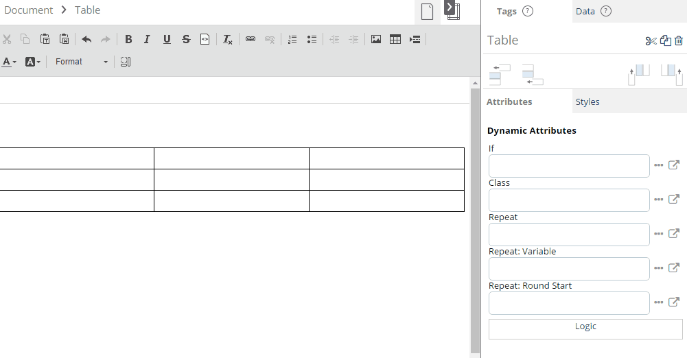 Format tables – Documill Support