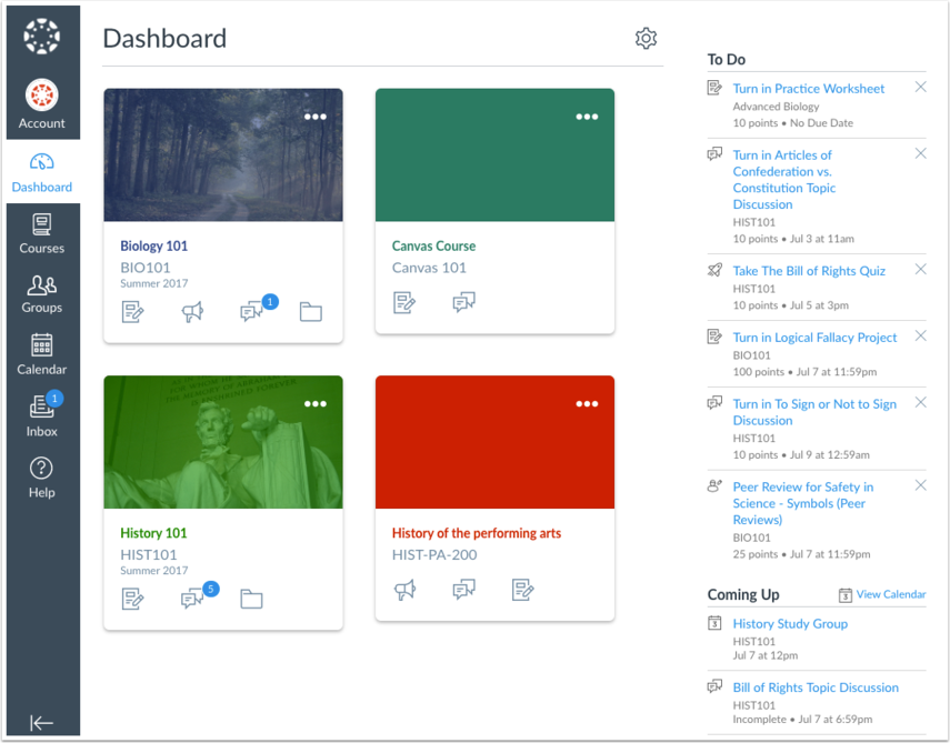 How Do I View Course Cards In The Dashboard As Canvas Community