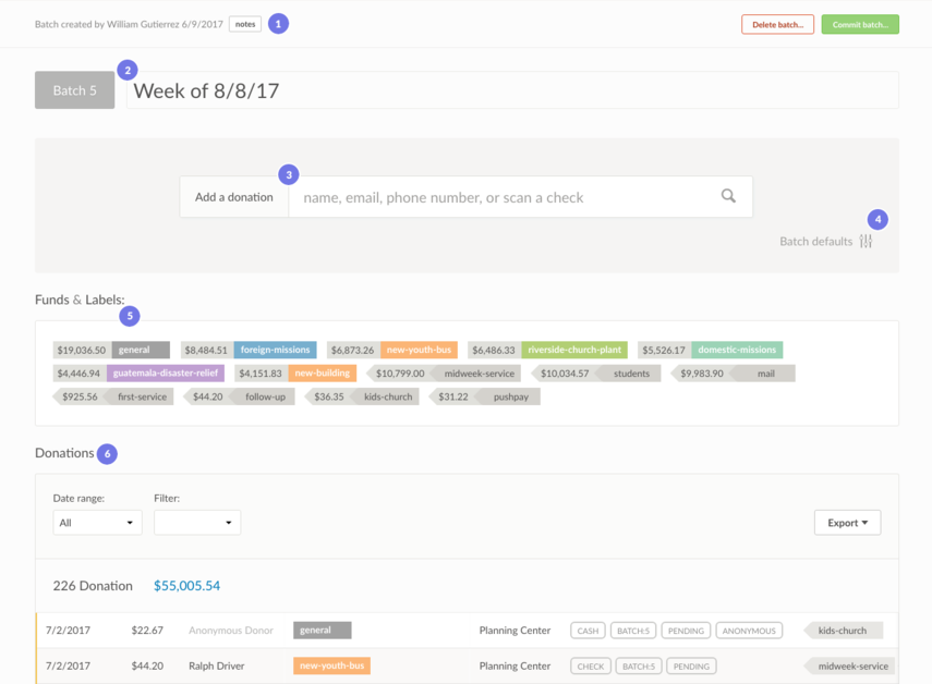 Batches – Planning Center Giving