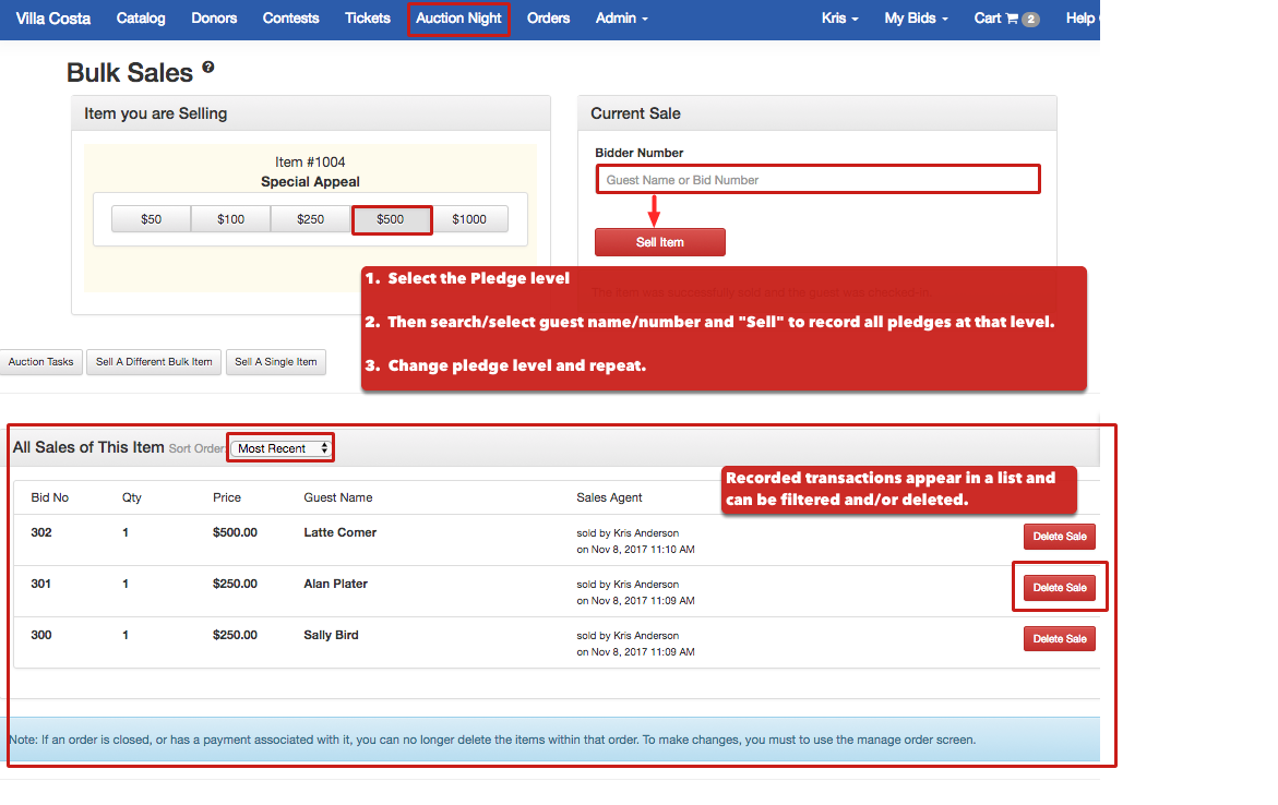 Entering Paddle Raise/Special Appeal Pledges on Event Night – Auction ...
