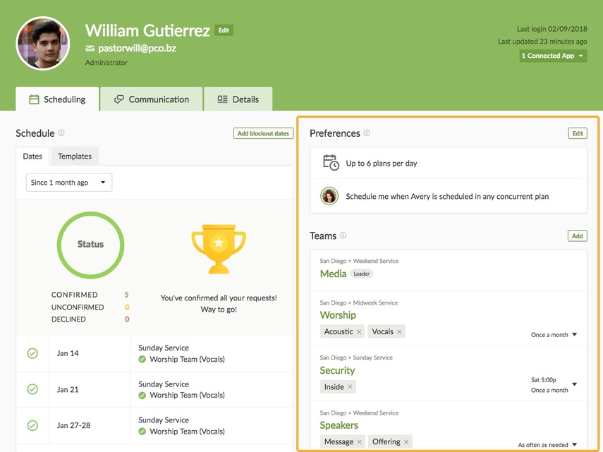 Set Your Scheduling Preferences – Services