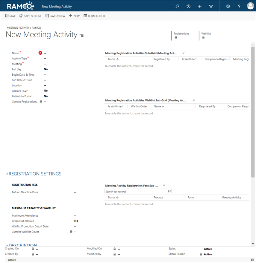 Meeting Activities (cobalt_meetingactivity) – Customer Care Portal