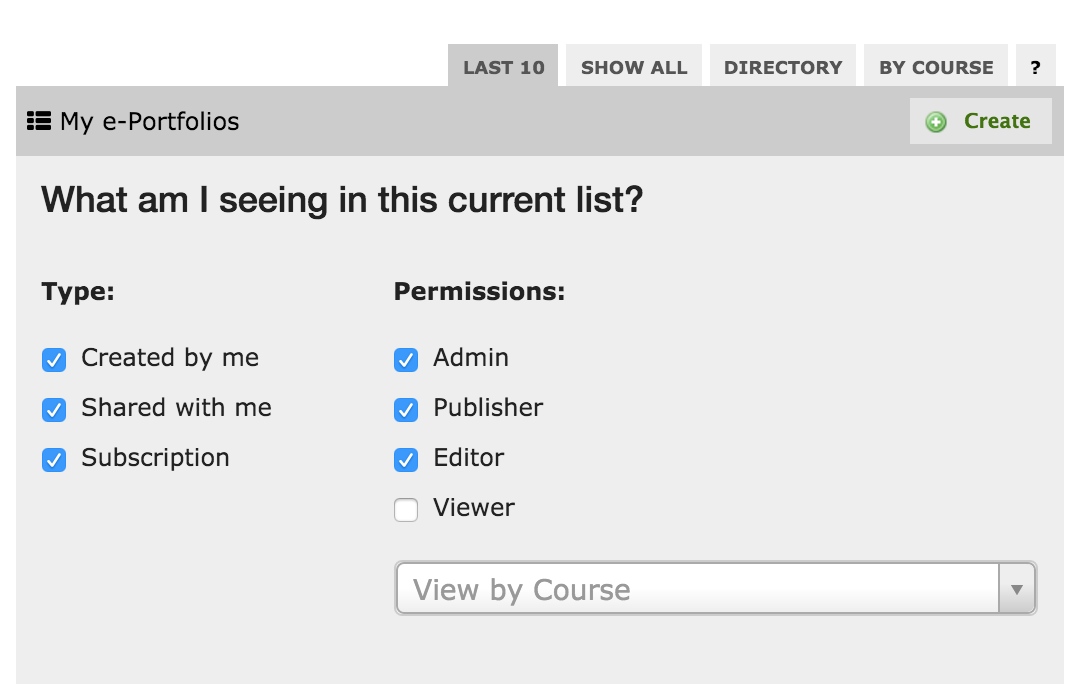 Coming Soon: Auto-Saving of My e-Portfolios Filter Options – Digication Classic