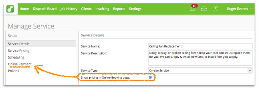 How to accept a deposit or payment with the Services Add-on – ServiceM8 Help