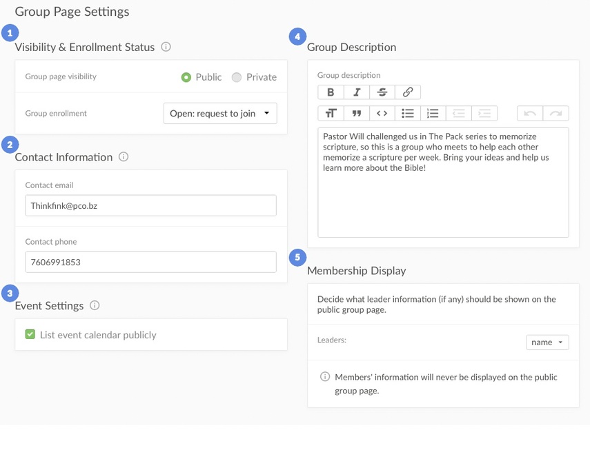 Manage Group Settings – Groups