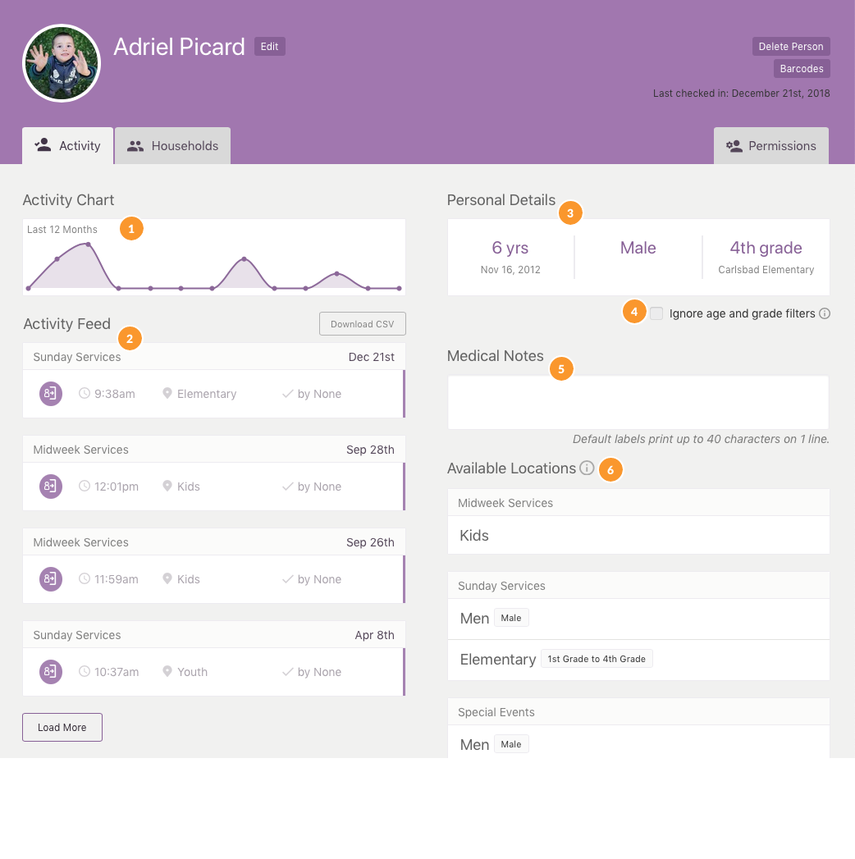 Track a Person's Activity – Check-Ins