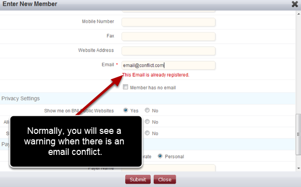 Error Message - Application Submit Failure – BNI Connect & BNI ...