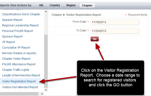 Visitor Registration Report – BNI Connect & BNI University Support ...