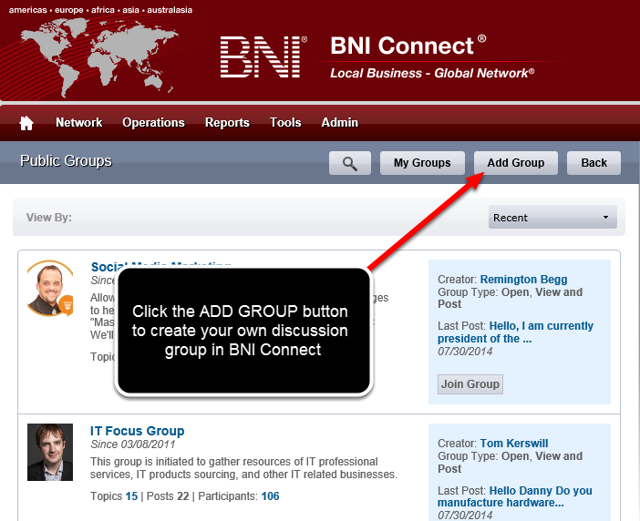 Creating a Group in BNI Connect – BNI Connect & BNI University Support ...