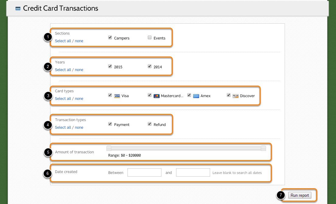Credit Card Transactions – CampSite Support