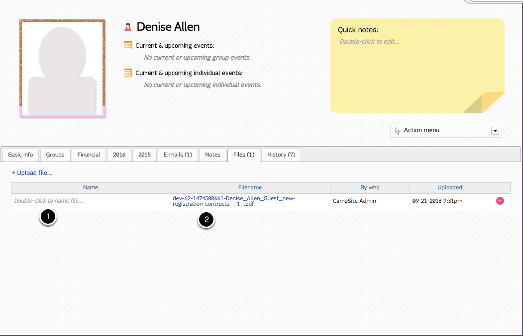 Guest Profile: Files Tab – CampSite Support